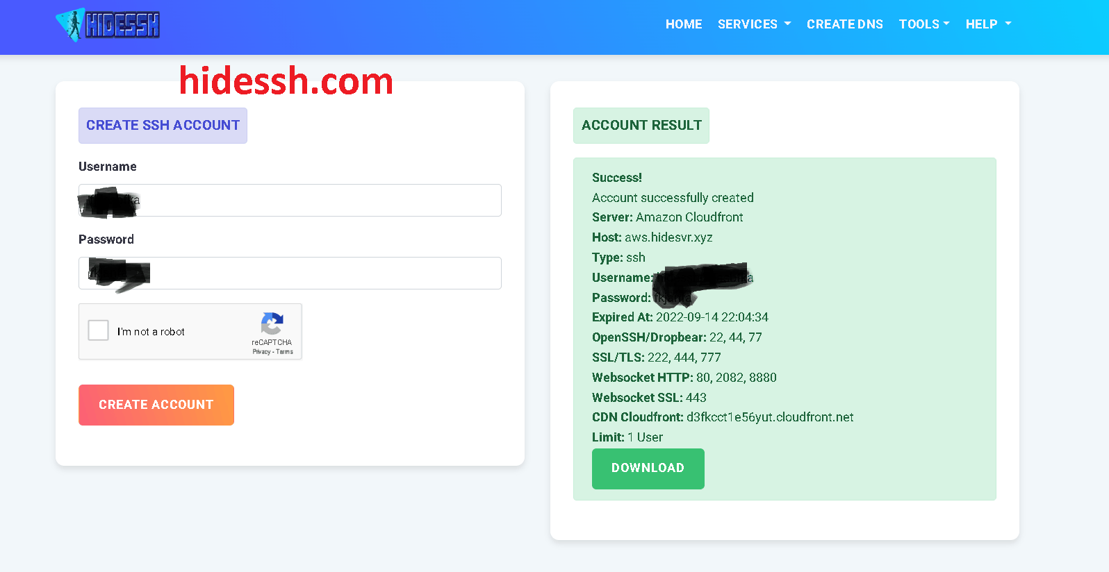 Cara Membuat Akun SSH Cloudfront Premium Gratis - HideSSH